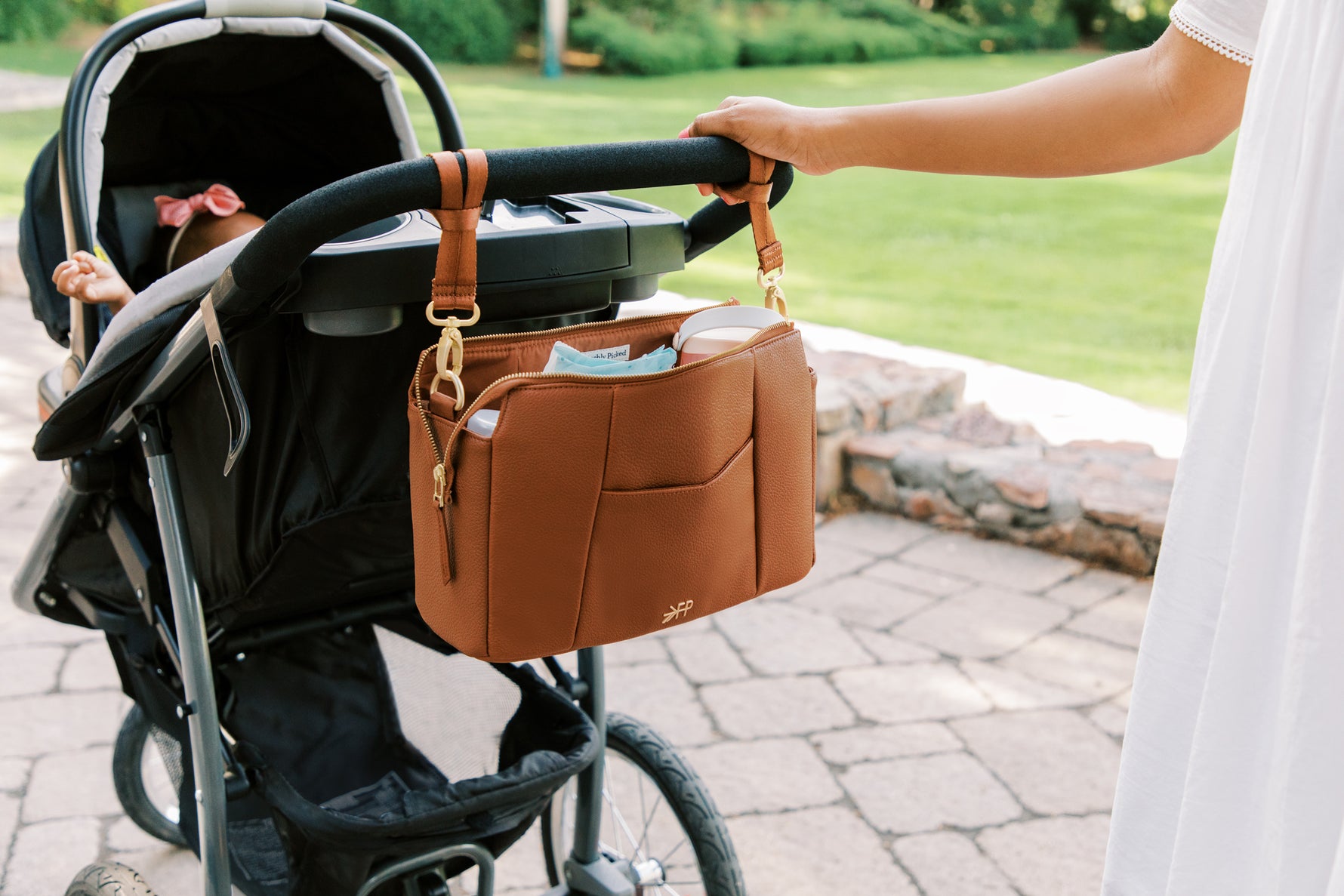 Stylish Stroller Caddy | Stroller Organizer Bags With Straps – Freshly ...