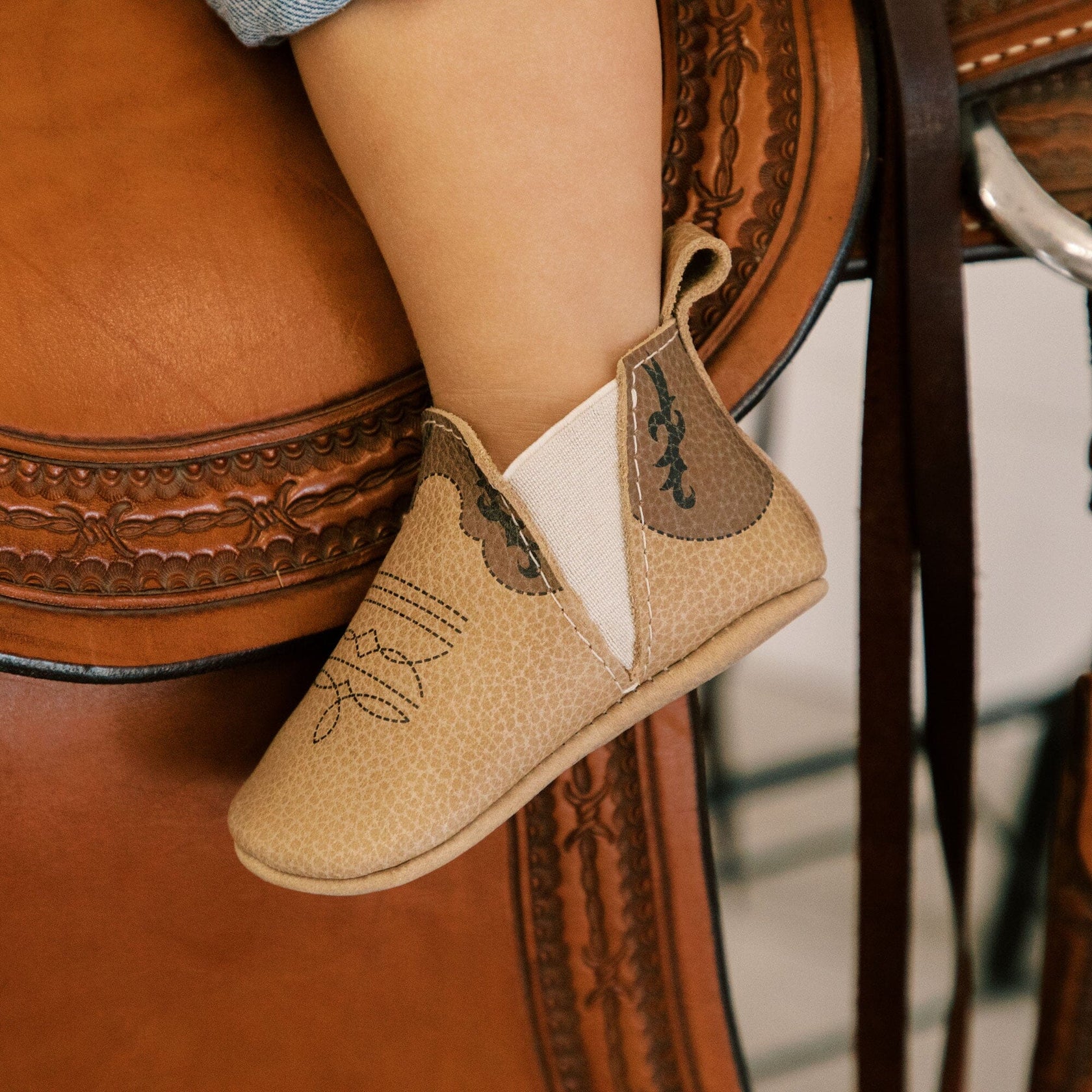 Cowboy Chelsea Boot Baby Shoe | Leather Baby Moccasins – Freshly Picked