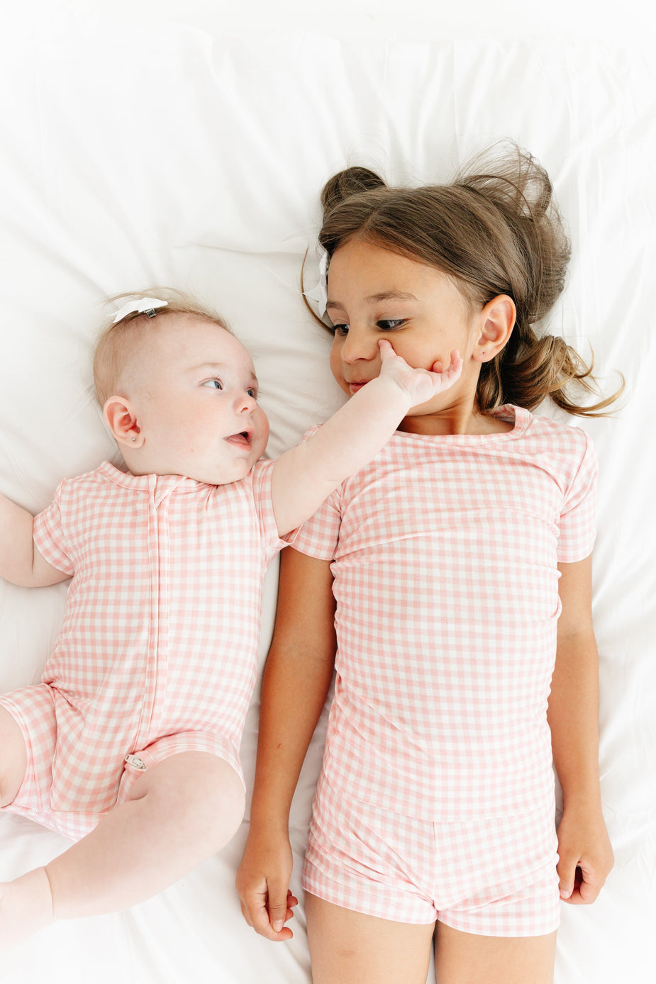 Sugar Gingham Short Sleeve & Shorts Bamboo Sleeper – Freshly Picked