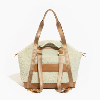 Butterscotch Teddy Tote Backpack | Sherpa Backpack – Freshly Picked
