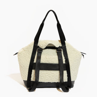 Ebony Teddy Tote Backpack | Sherpa Backpack – Freshly Picked