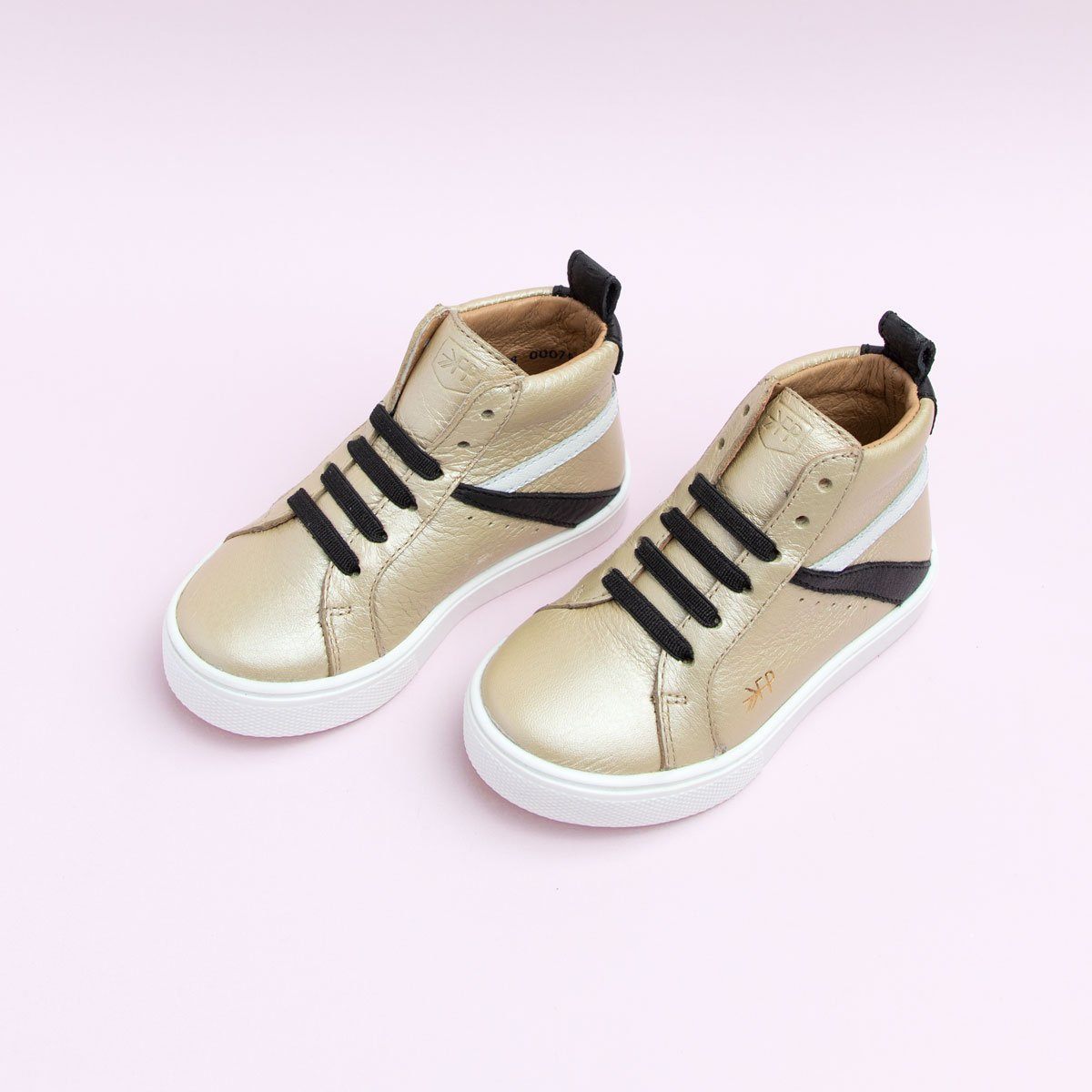 Platinum Gold High Top Kids Sneaker | Premium Leather Kids Shoe ...